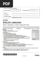 Physics AQA Paper 2 GCSE 2024 Unofficial Markscheme | PDF | Force | Planets