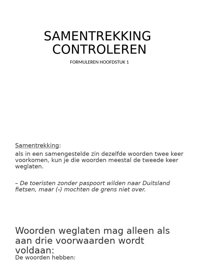 Samentrekking Controleren | PDF