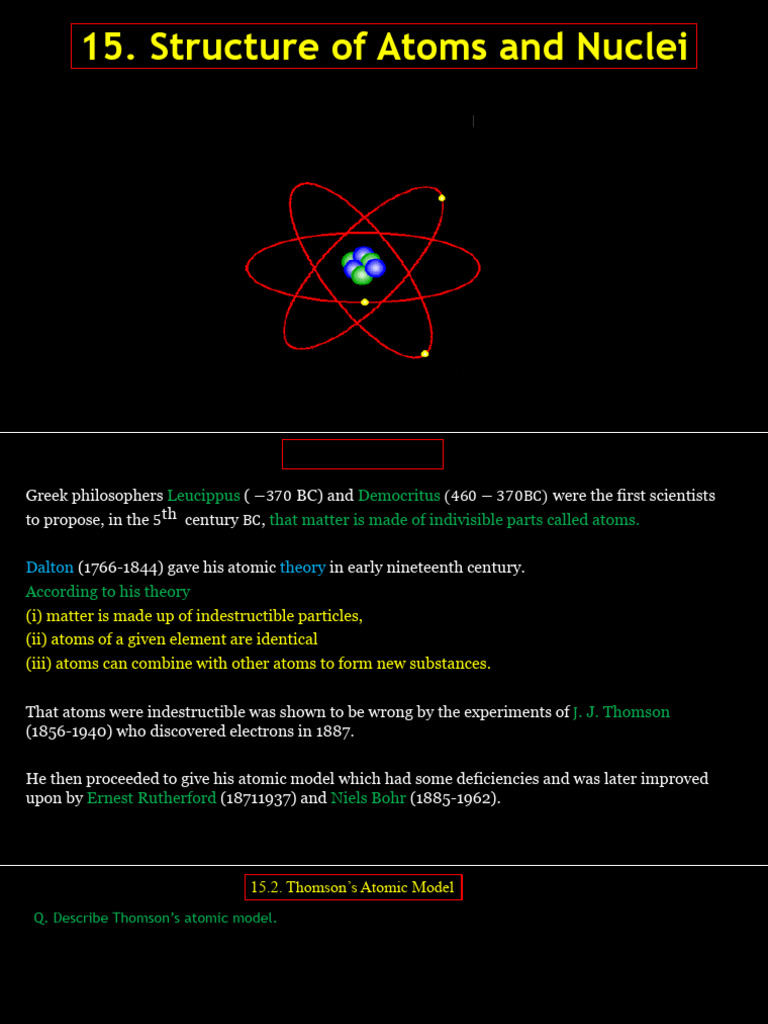 Structure of Atoms and Nuclei Lect 01 | PDF | Radioactive Decay | Atomic Nucleus