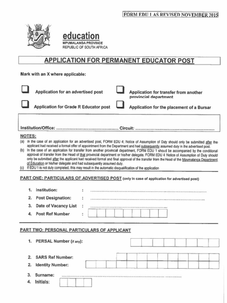 EDU 1 Application Form - 230814 - 122047 | PDF