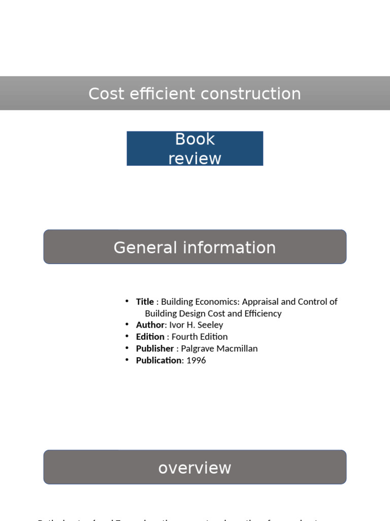 Presentation1 Cost Efficient Con. | PDF | Economics | Real Estate Appraisal