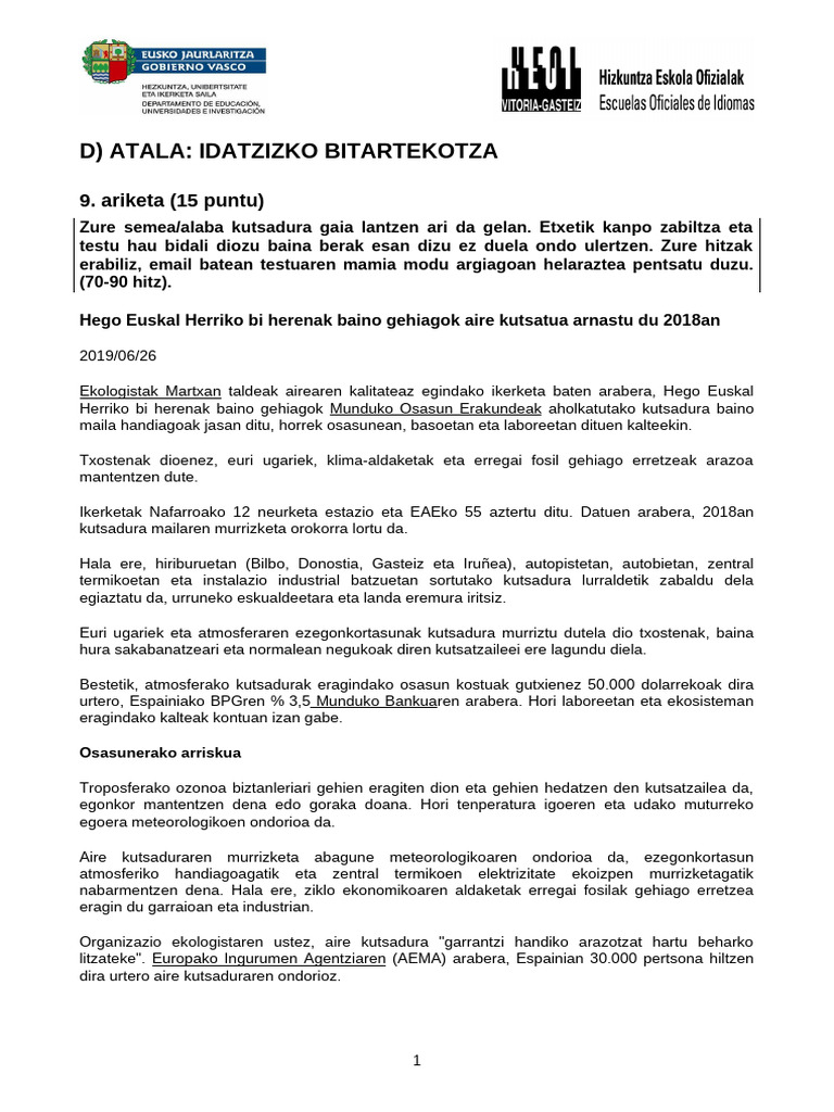 Bitartekotzarako Eredua | PDF