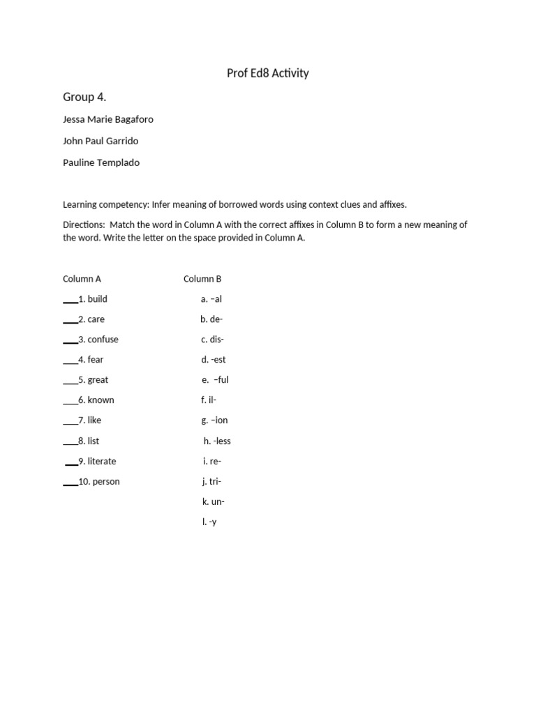 Group 4 ProfEd8 | PDF