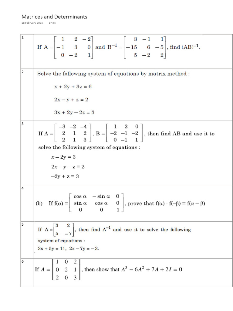 3_4_Super 30 Matrices and Determinants | PDF