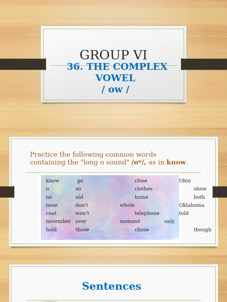 The Complex Vowel Ow | PDF