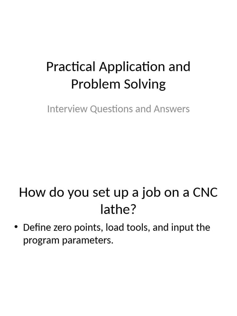 CNC Lathe Interview Q&A Guide | PDF