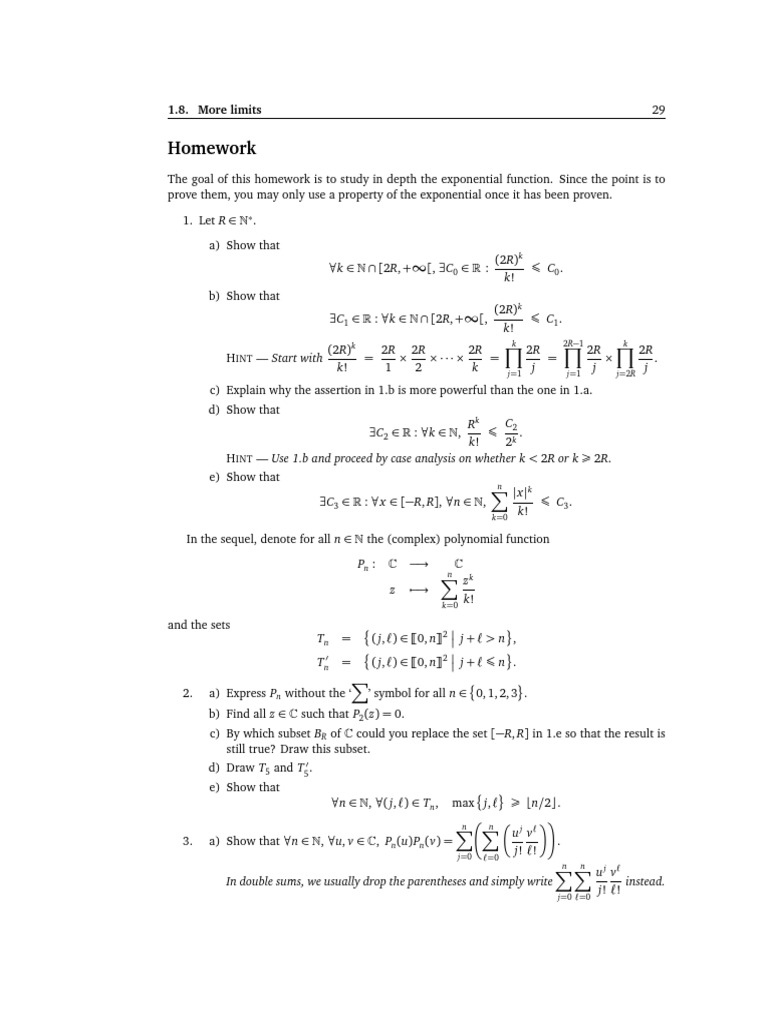 math homework | PDF | Function (Mathematics) | Exponential Function
