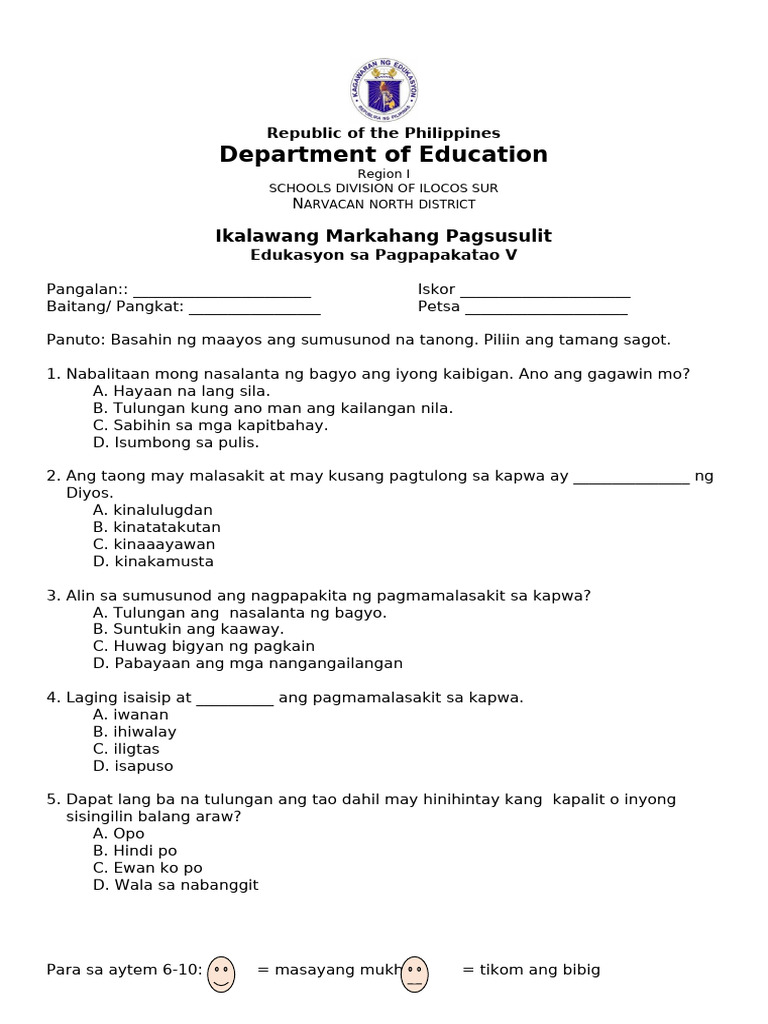 Esp-5 - Tos-2nd-Quarter-Sy 2024-2025 | PDF