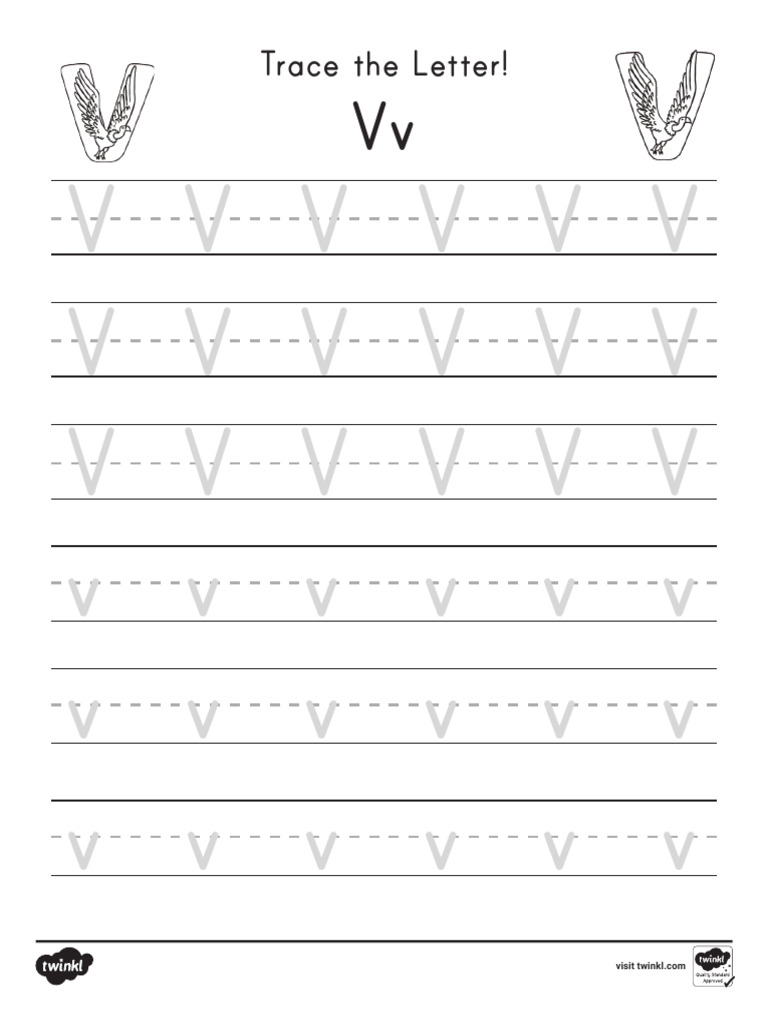 Trace The Letter V | PDF