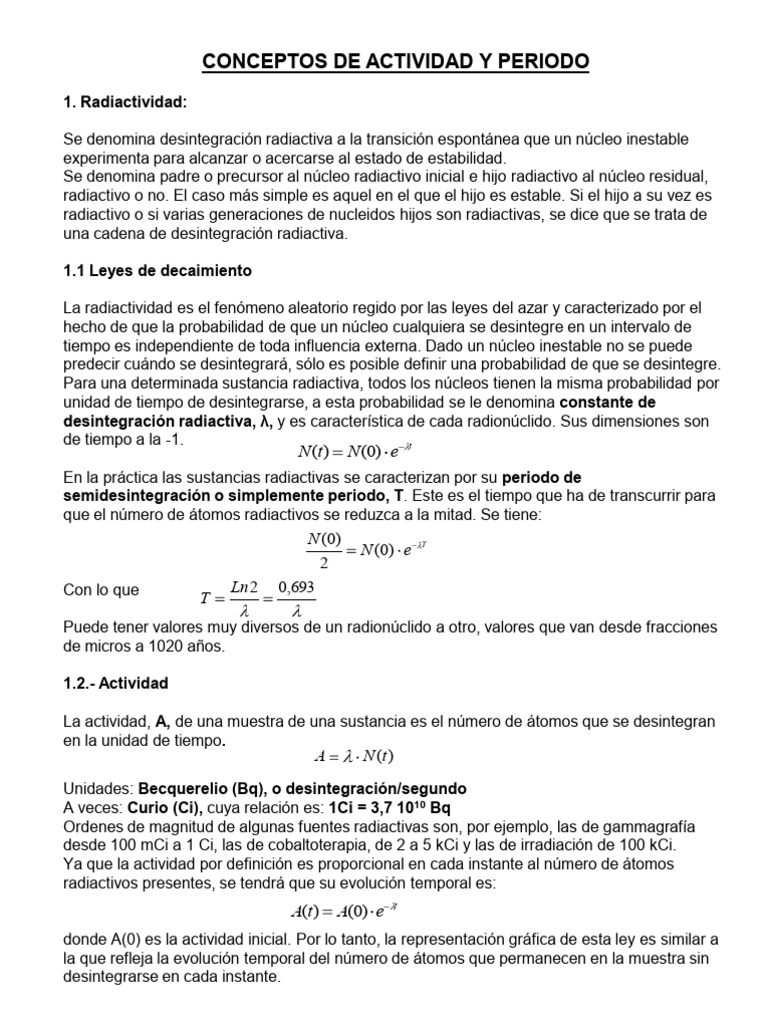 Parte 1 | PDF | Desintegración radioactiva | Núcleo atómico