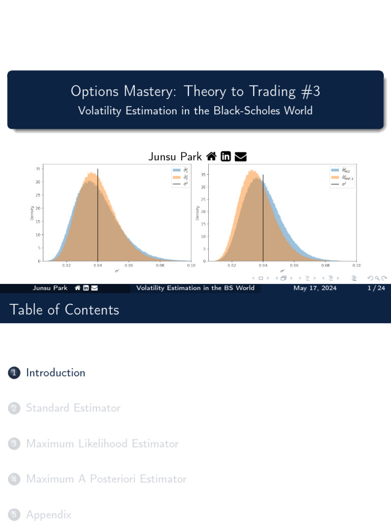 Volatility Estimation in the Black Scholes World 1720875260 | PDF | Black–Scholes Model | Normal ...