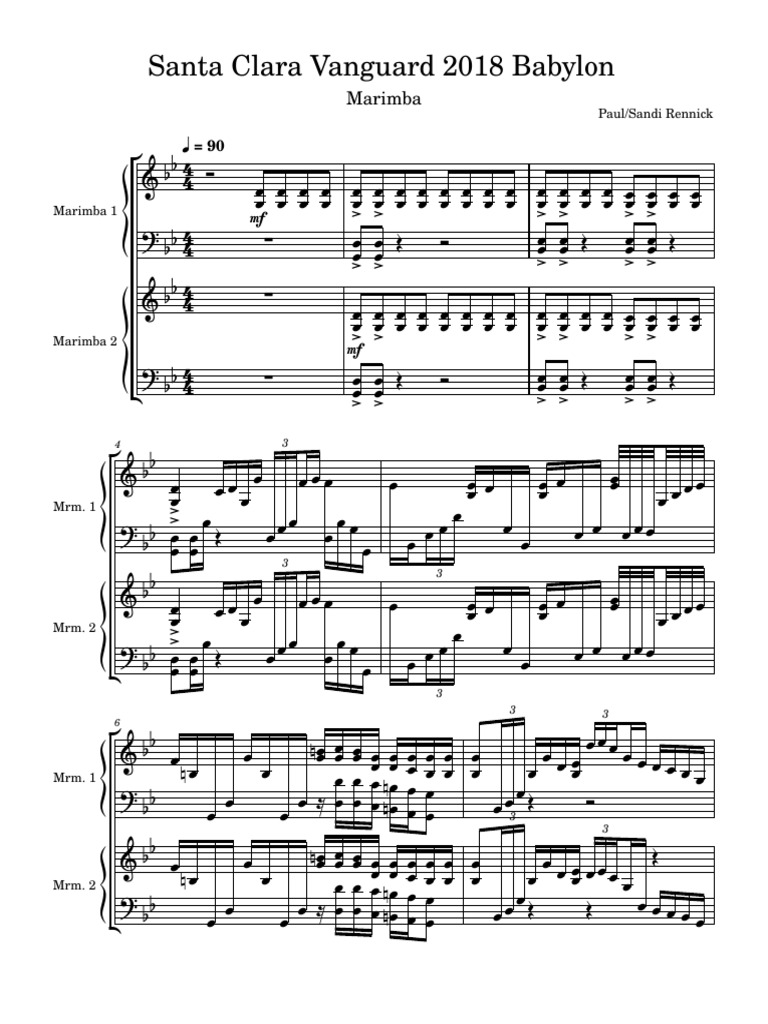 Santa Clara Vanguard 2018 Marimba | PDF