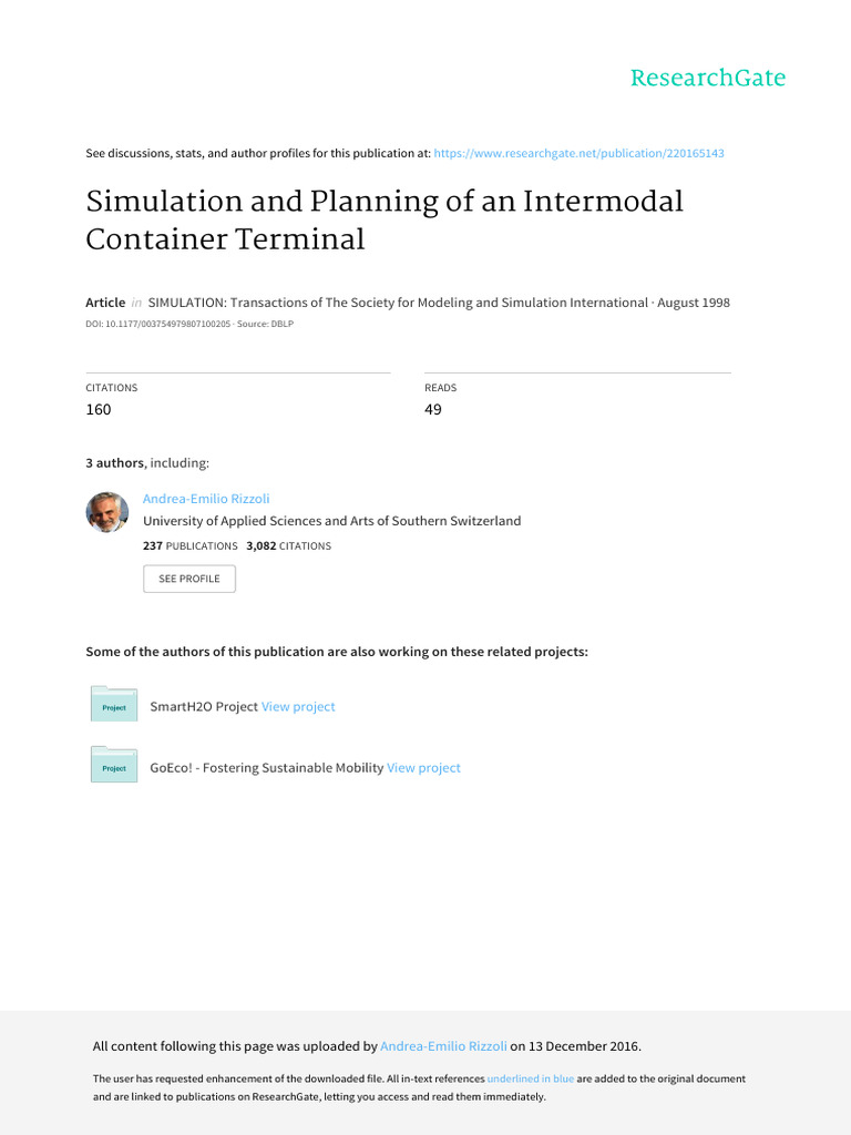 Simulation_and_Planning_of_an_Intermodal | PDF | Simulation | Linear ...