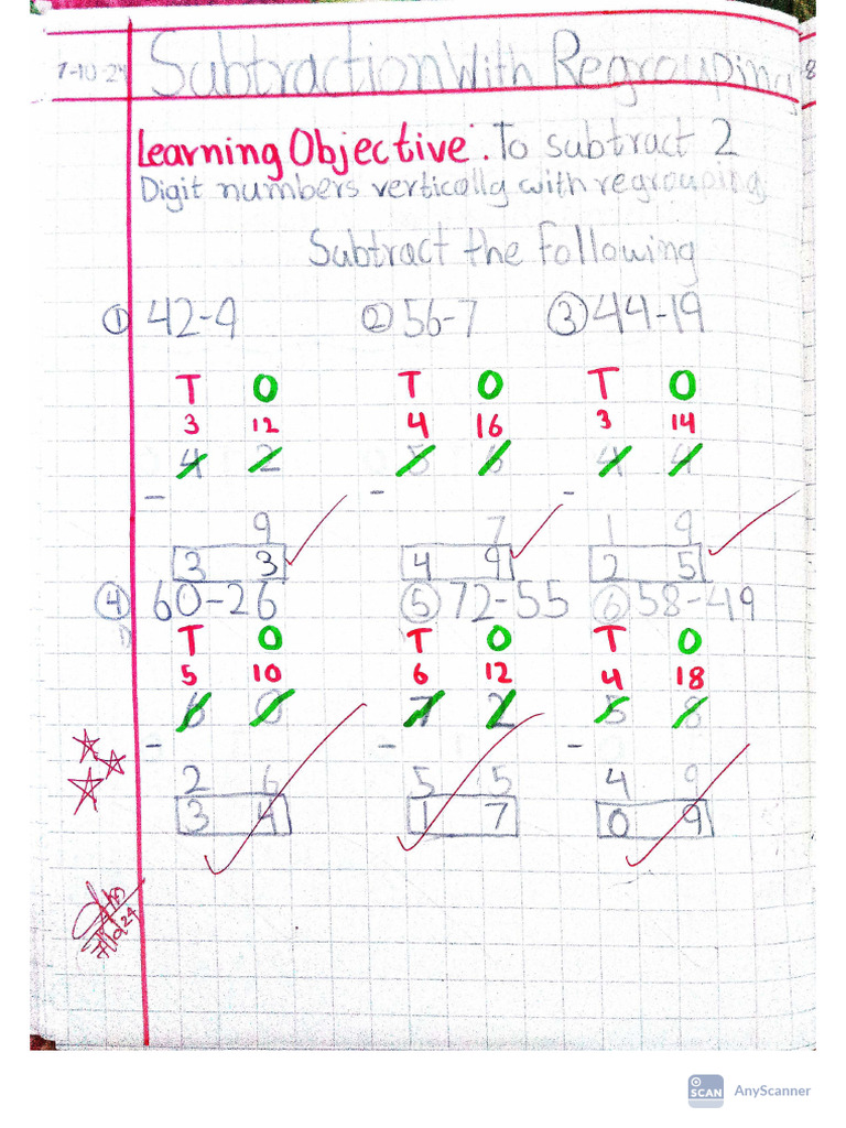 SUBTRACTION NOTES - 2 | PDF