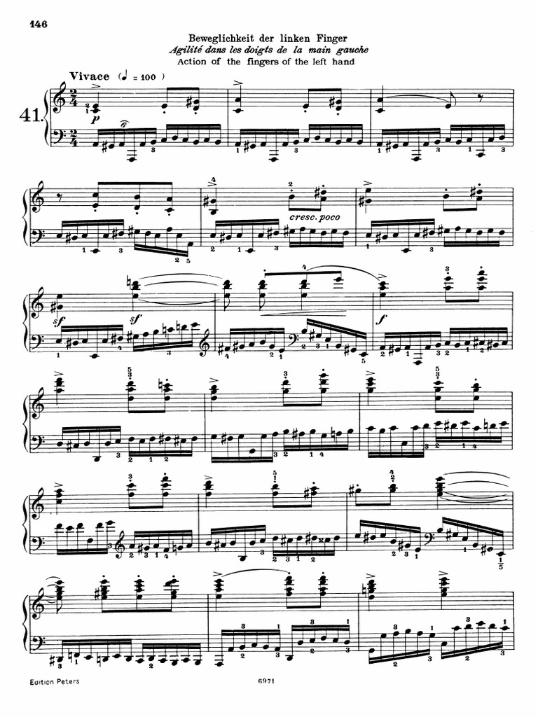 Czerny etude op 740 no 41 | PDF