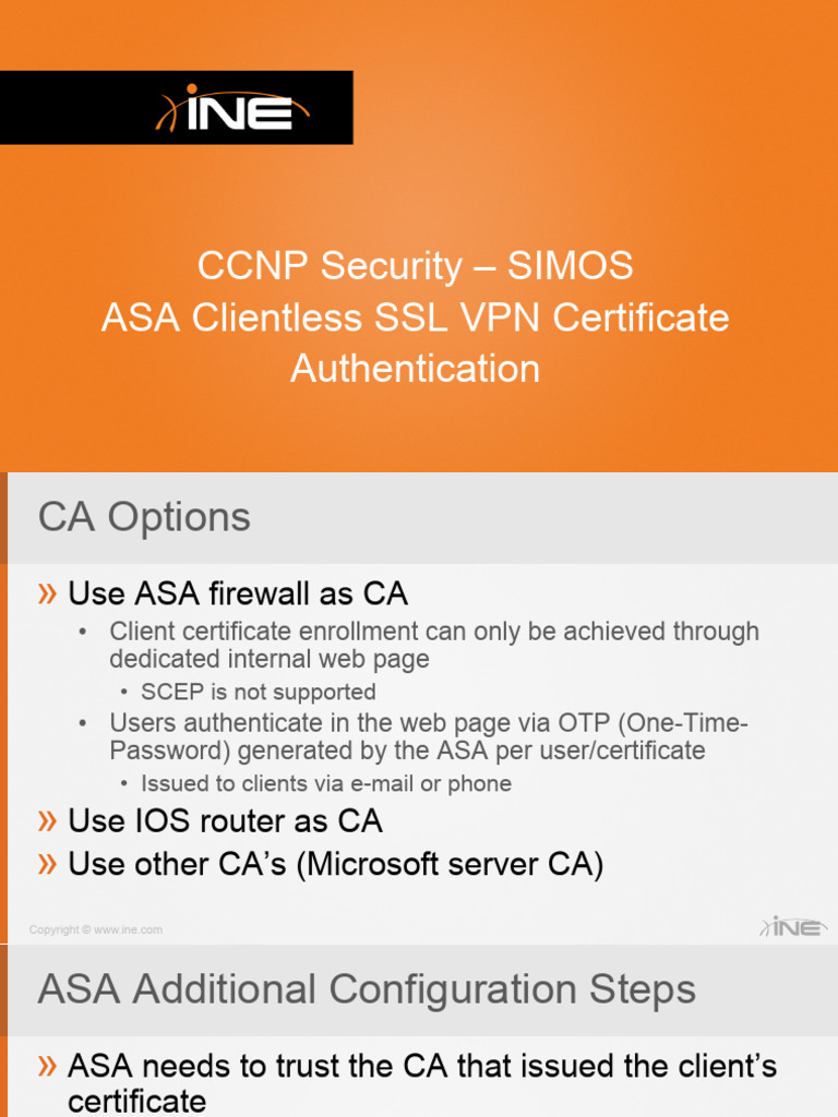 SIMOS 4006 ASA Clientless SSL VPN Certificate Authentication v001 | PDF