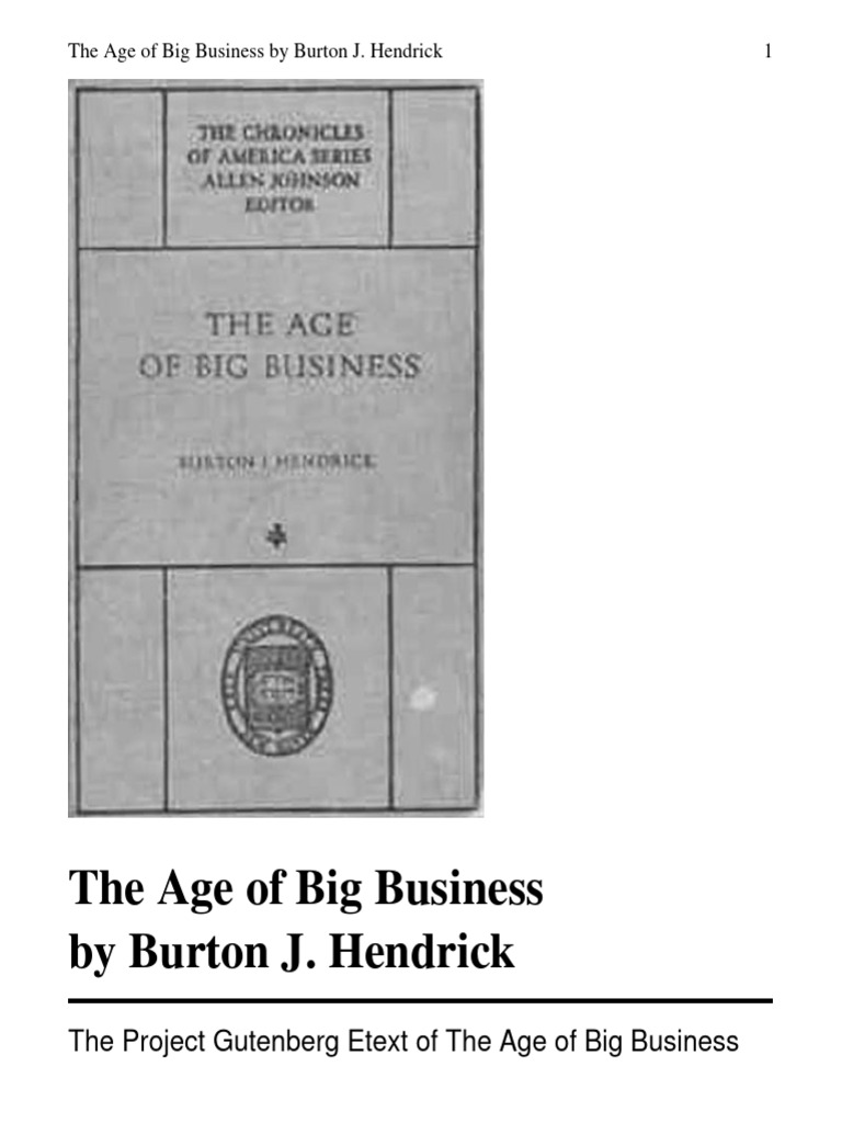 The Age of Big Business Etext | PDF | Project Gutenberg | Damages