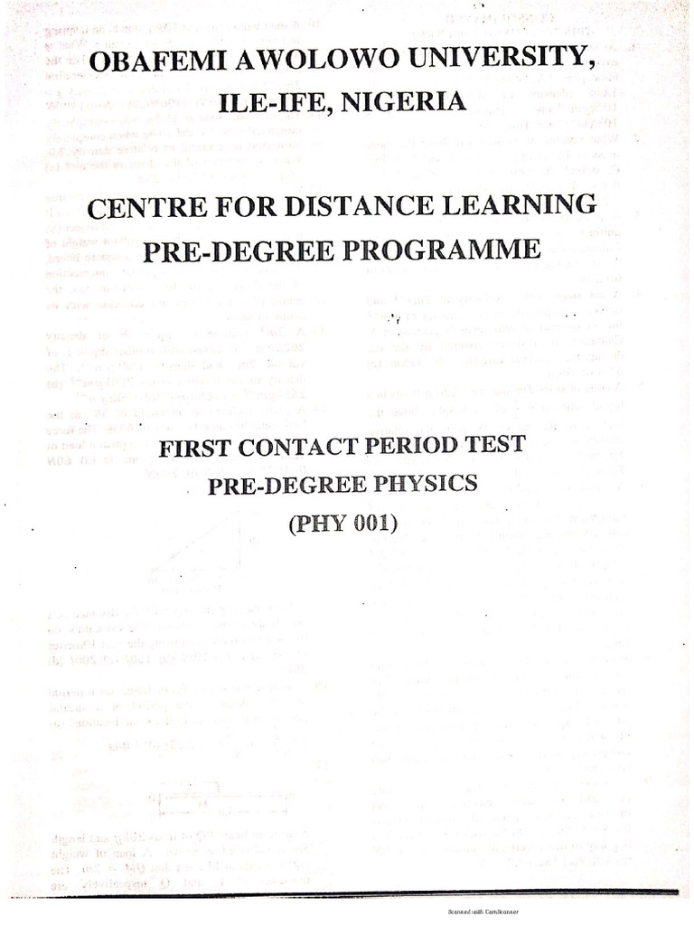 PD Physics Past Questions and Answers | PDF