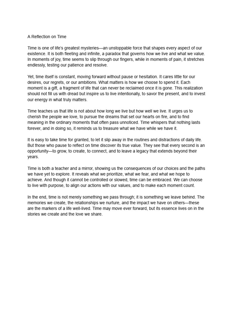 A Reflection on Time | PDF