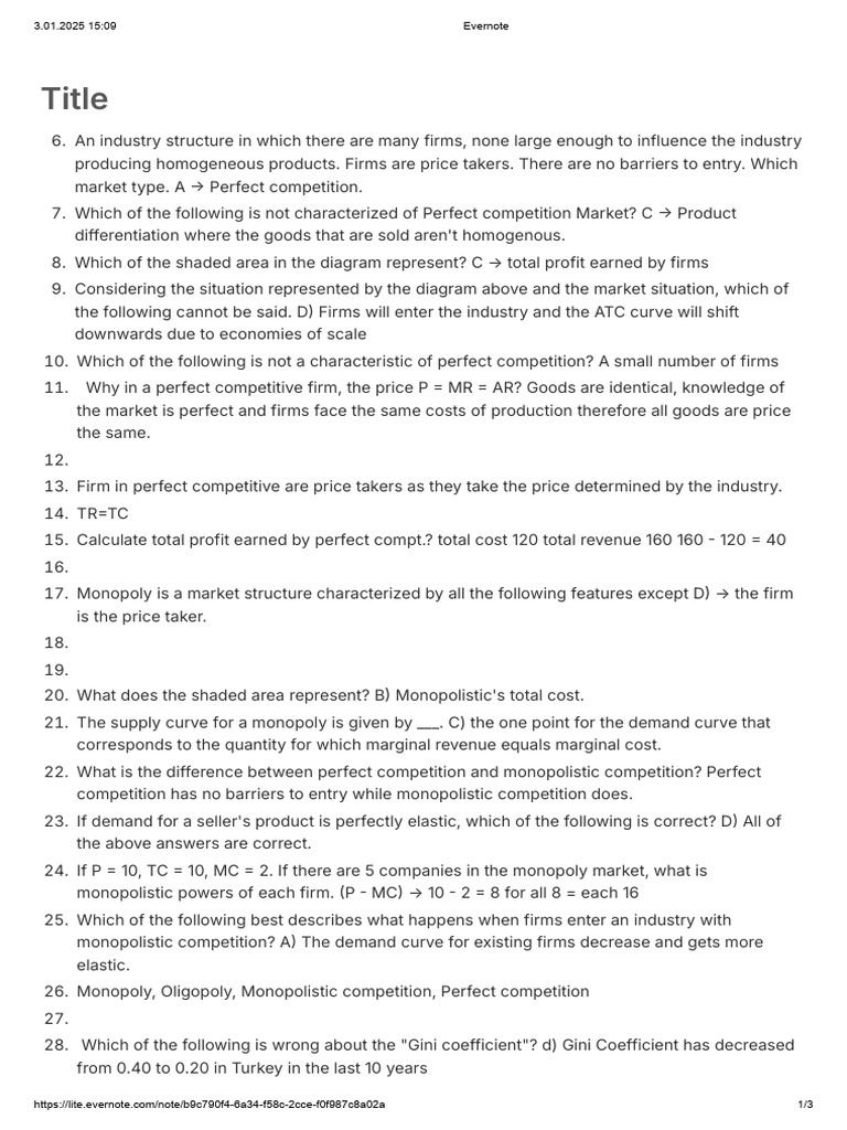 Economics Market Structures Guide | PDF | Monopoly | Profit (Economics)