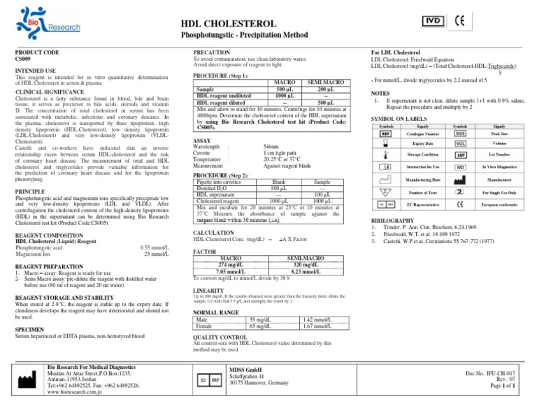 HDL cholesterol | PDF | Cholesterol | High Density Lipoprotein