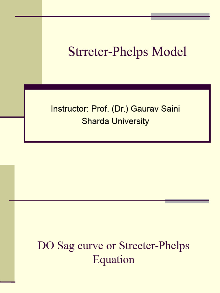 Streeter Phelp Model 2018 | PDF | Lake | Estuary