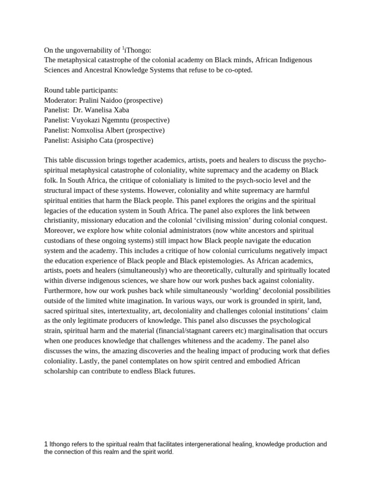 On The Ungovernability of IThongo | PDF | Colonialism