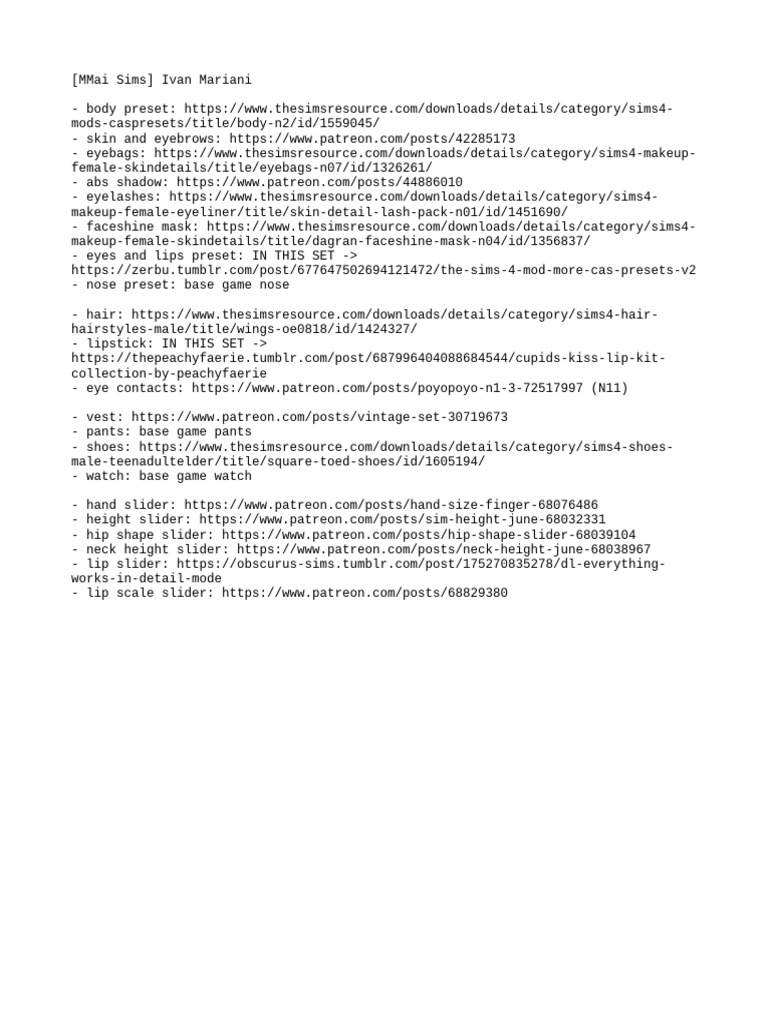[MMai Sims] Ivan Mariani | PDF