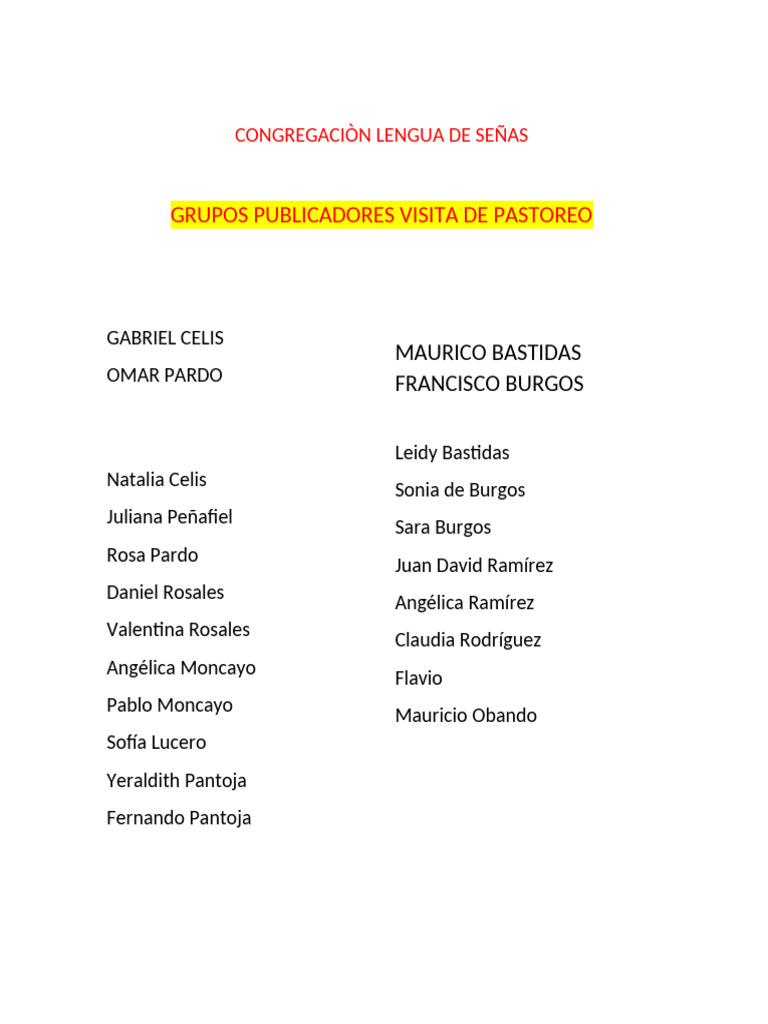 Grupos Pastoreo | PDF