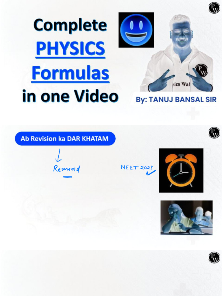 All Physics Formula - Tanuj Sir - NEET 2024-Invert | PDF