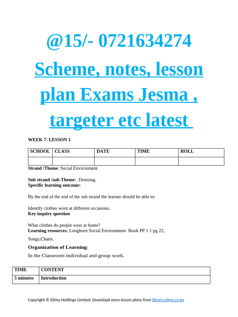 Lognhorn 3 Pp1 Environmental Activities Lesson Plans 31 45 Term 1-20-20 ...