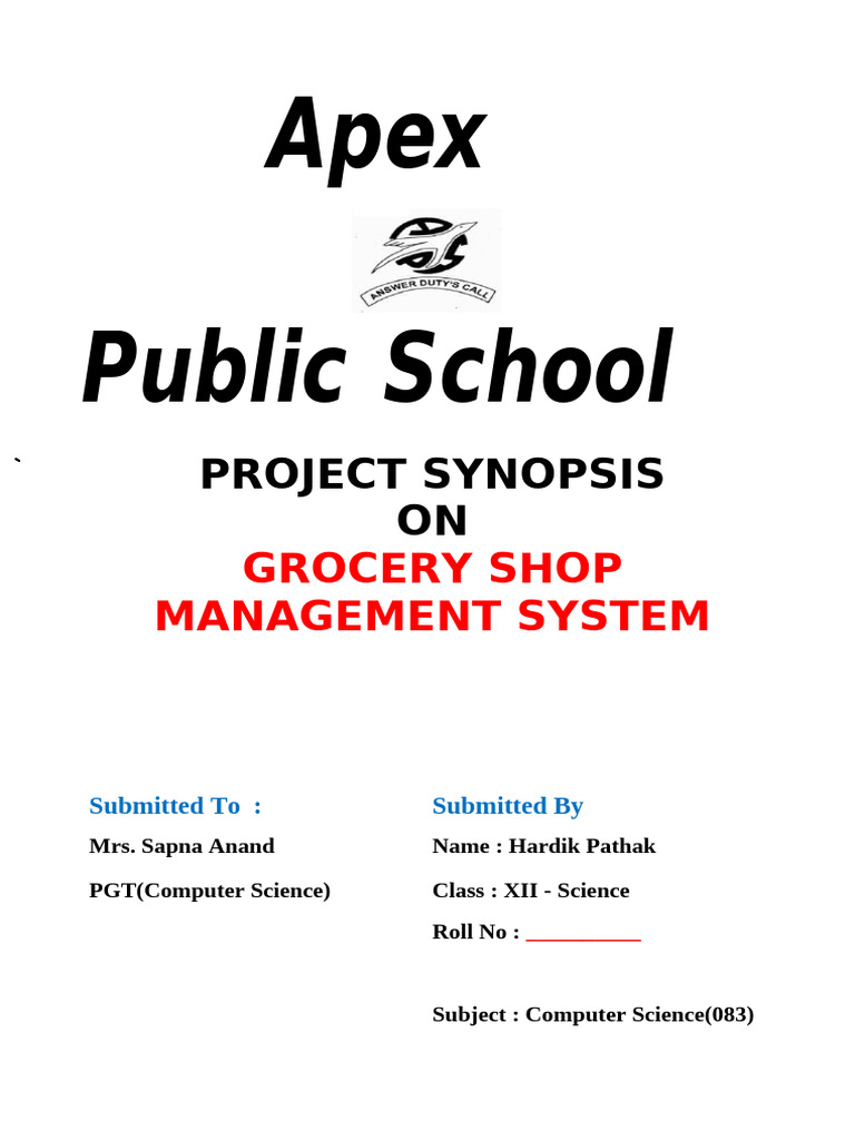 CS - Project - Grocery Shop Management | PDF | Software | Python (Programming Language)