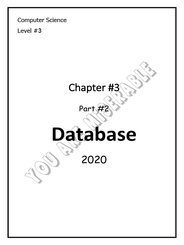 Chapter 03 Part2 Database 3CS | PDF | Data | Information Technology Management