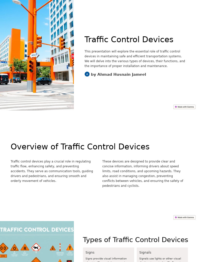 Traffic Device Essentials | PDF | Traffic | Intersection (Road)