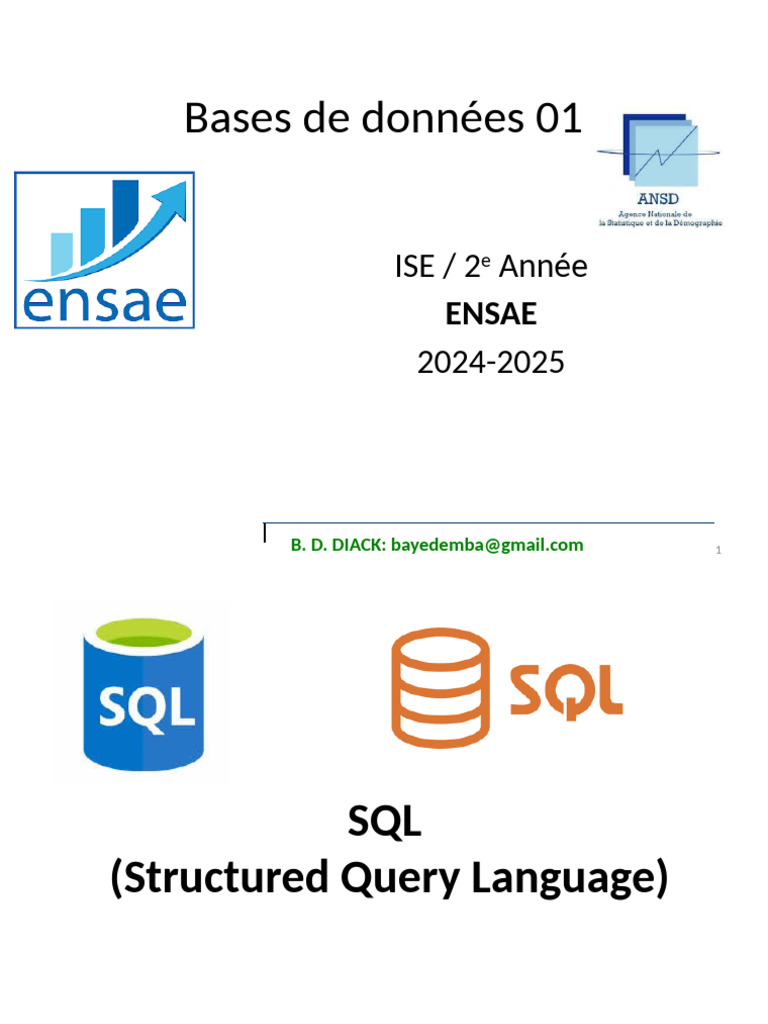 5 - Les Langages de Requête SQL | PDF | SQL | Linguistique