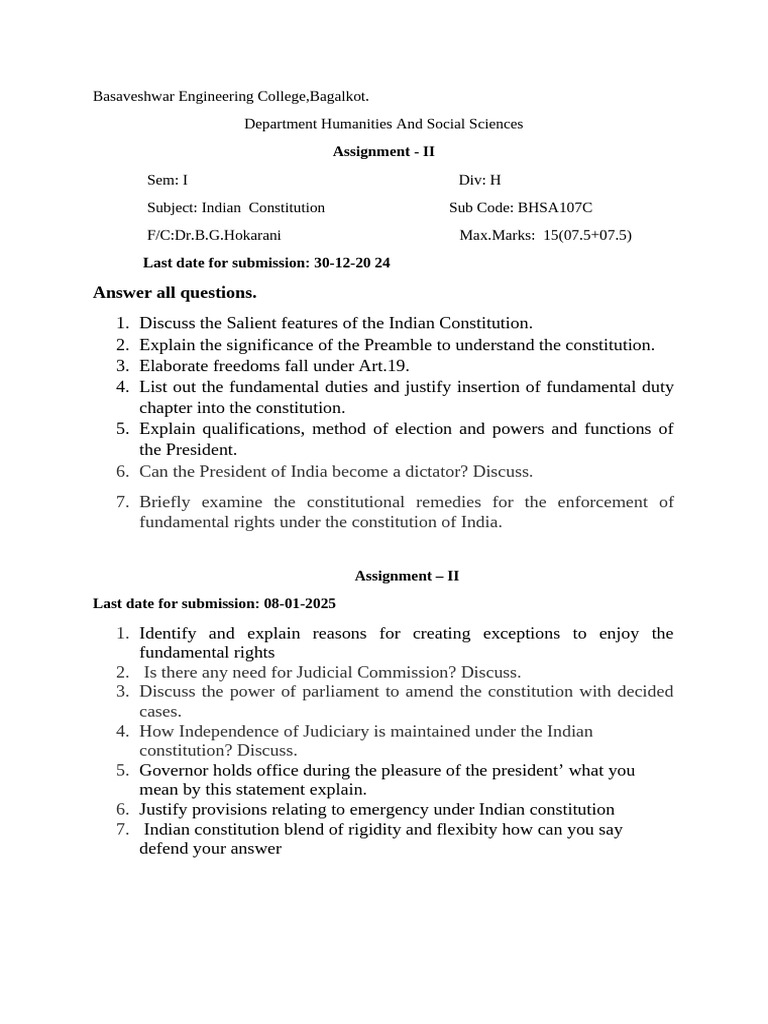 Assignment H | PDF | Constitution | Justice