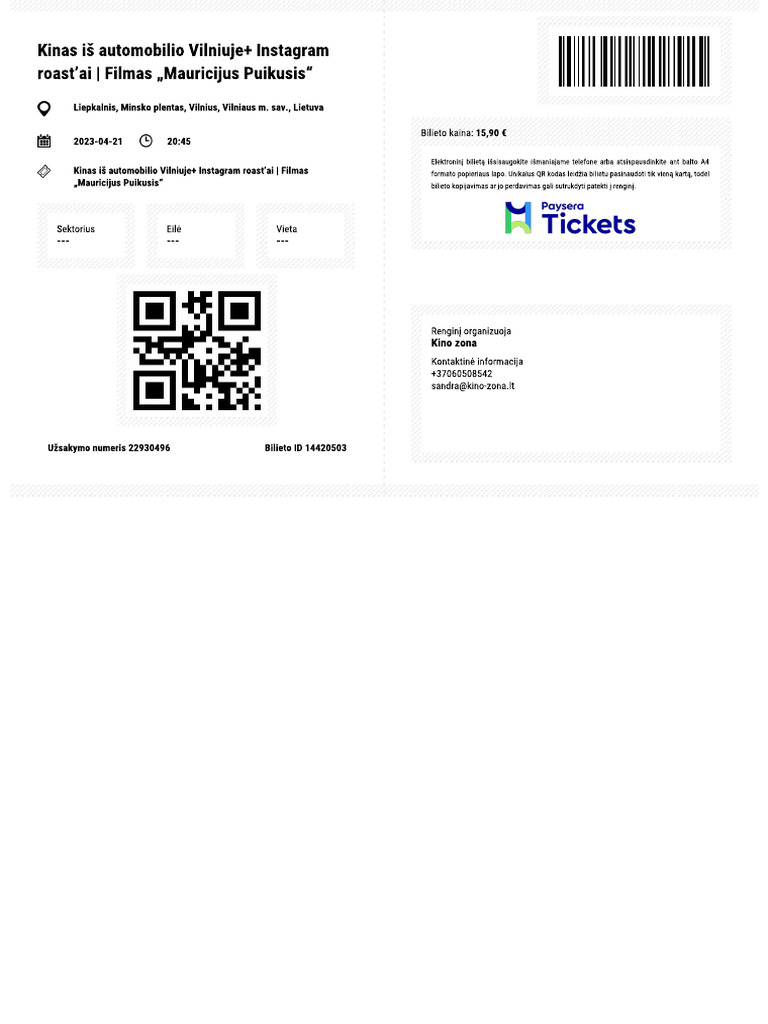 Bilietas I Filma | PDF