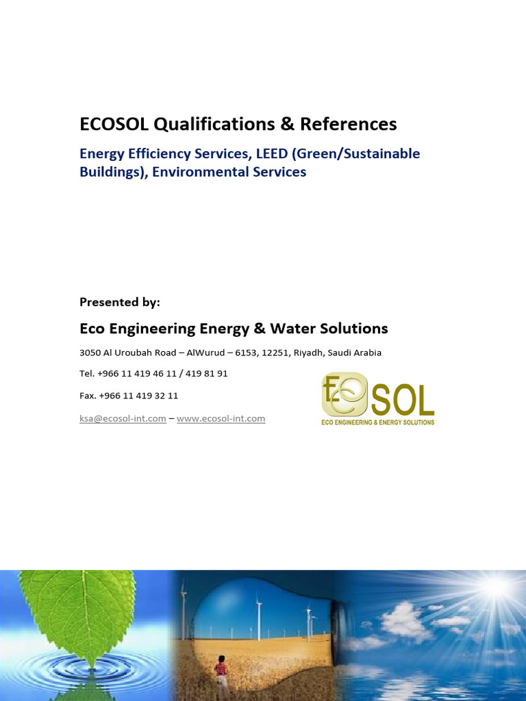 ECOSOL-Qualifications & References-EMG-KSA | PDF | Clean Development ...