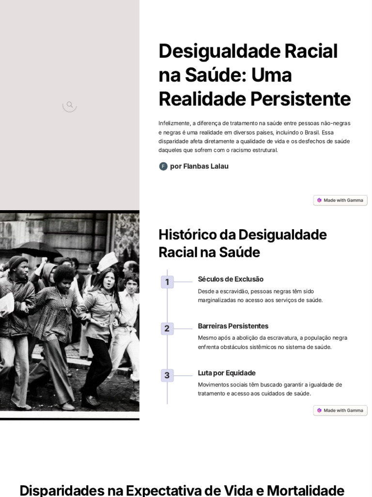 Desigualdade Racial Na Saude Uma Realidade Persistente | PDF | Racismo ...
