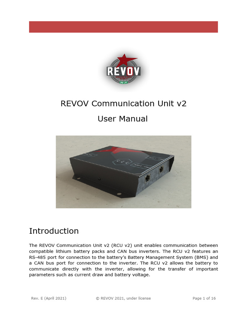 RCU_v2_User_Manual_Revision_E | PDF | Electrical Connector | Electrical Engineering