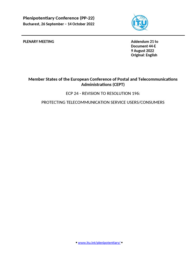 S22-PP-C-0044!A21!MSW-E | PDF | Itu T