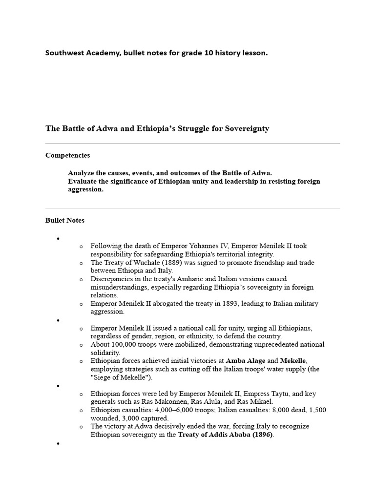 Adwa | PDF | Ethiopia | Horn Of Africa