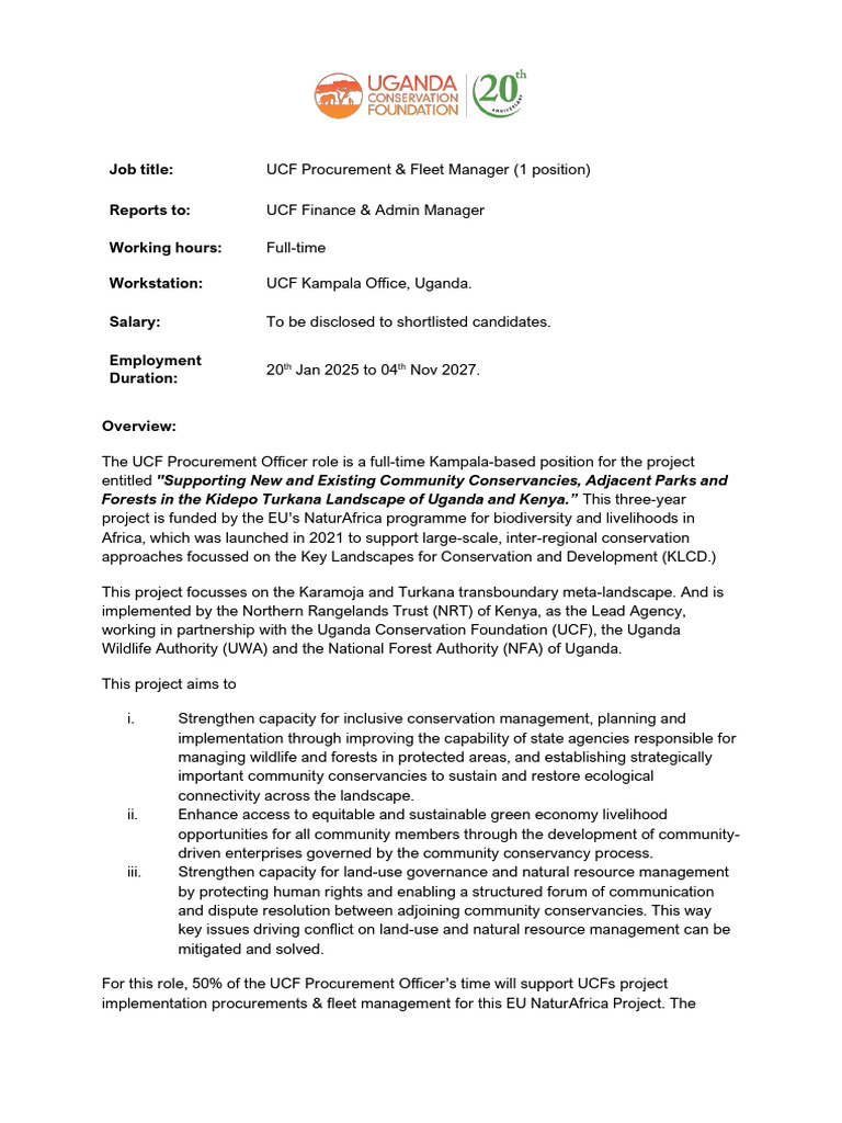 Job Description UCF Procurement Fleet Manager 1 | PDF | Procurement | Supply Chain