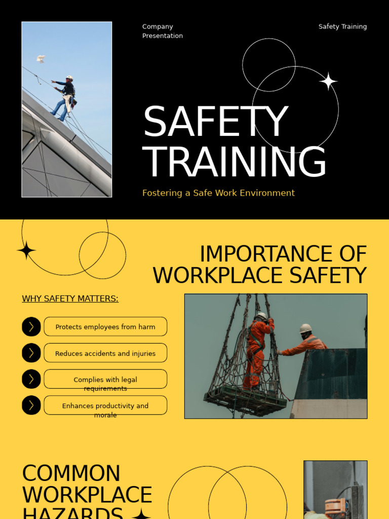 Black Yellow Clean Modern Safe Training Presentation | PDF ...