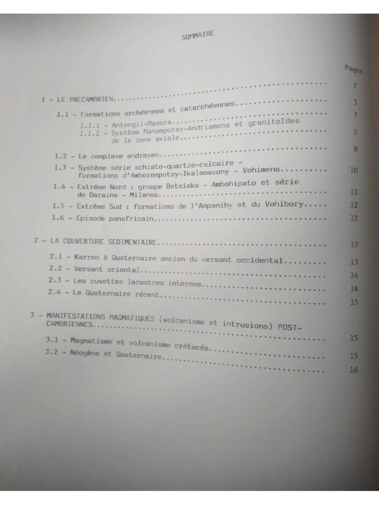 Bref Aperçu Sur La Géologie Malgache | PDF