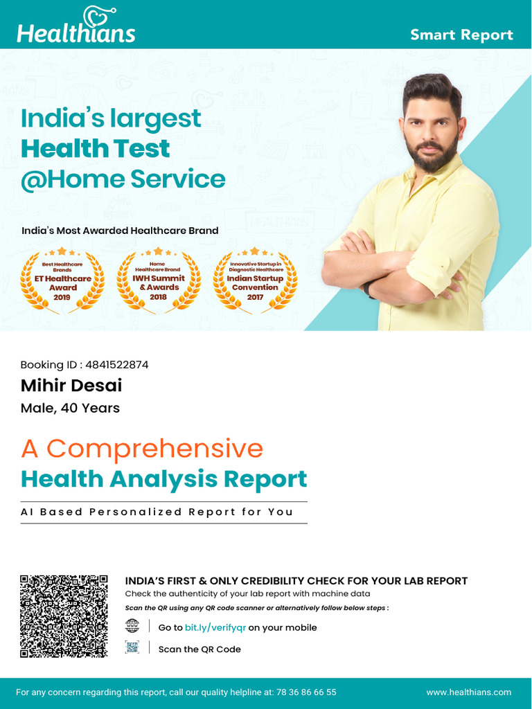 Healthians Report | PDF | Cholesterol | Glycated Hemoglobin