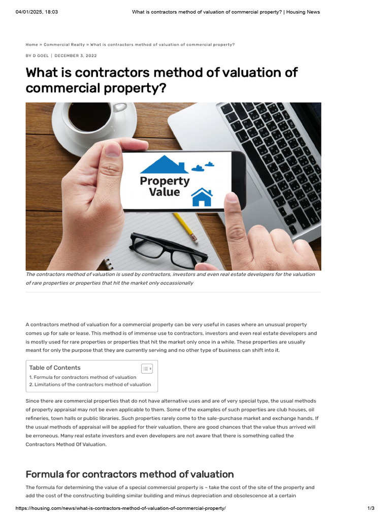 Contractors Method for Valuing Commercial Property | PDF | Real Estate ...