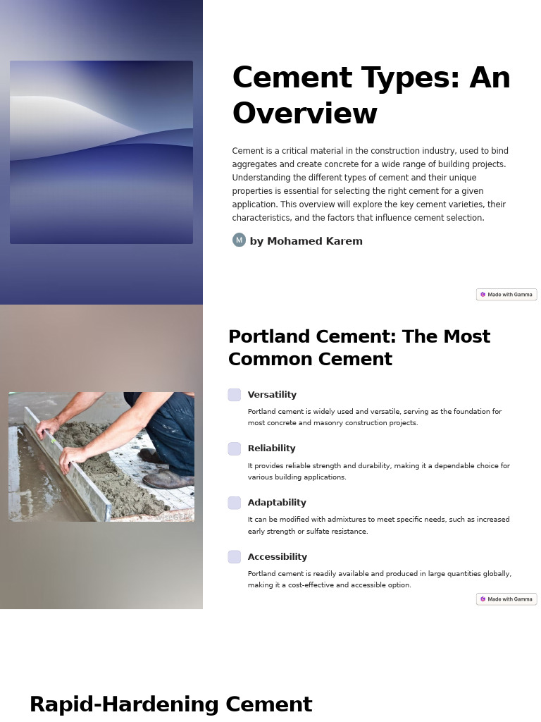 Cement Types an Overview | PDF | Cement | Concrete