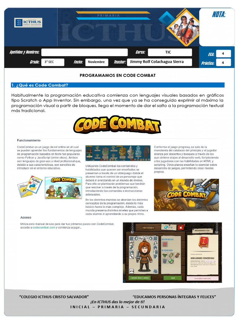 Programamos en Code Combat | PDF