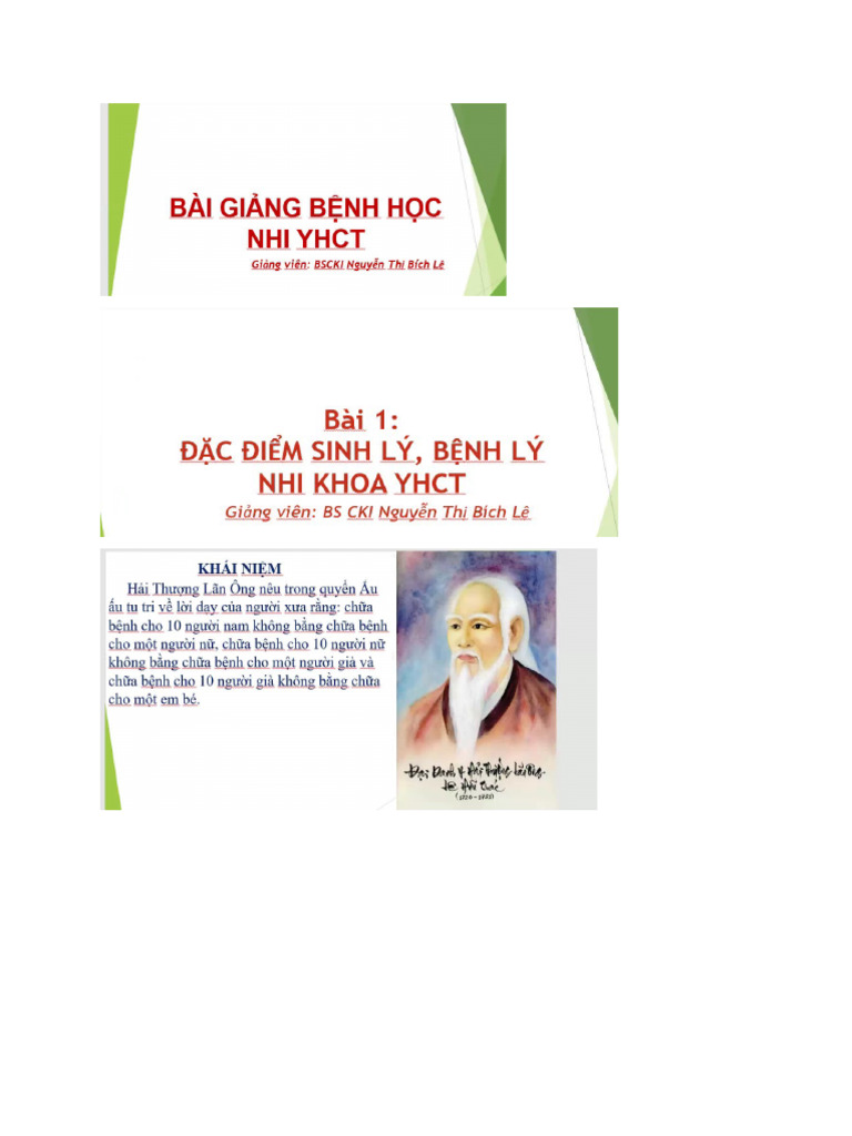 Đặc Điểm Sinh Lý - Bệnh Lý Nhi | PDF